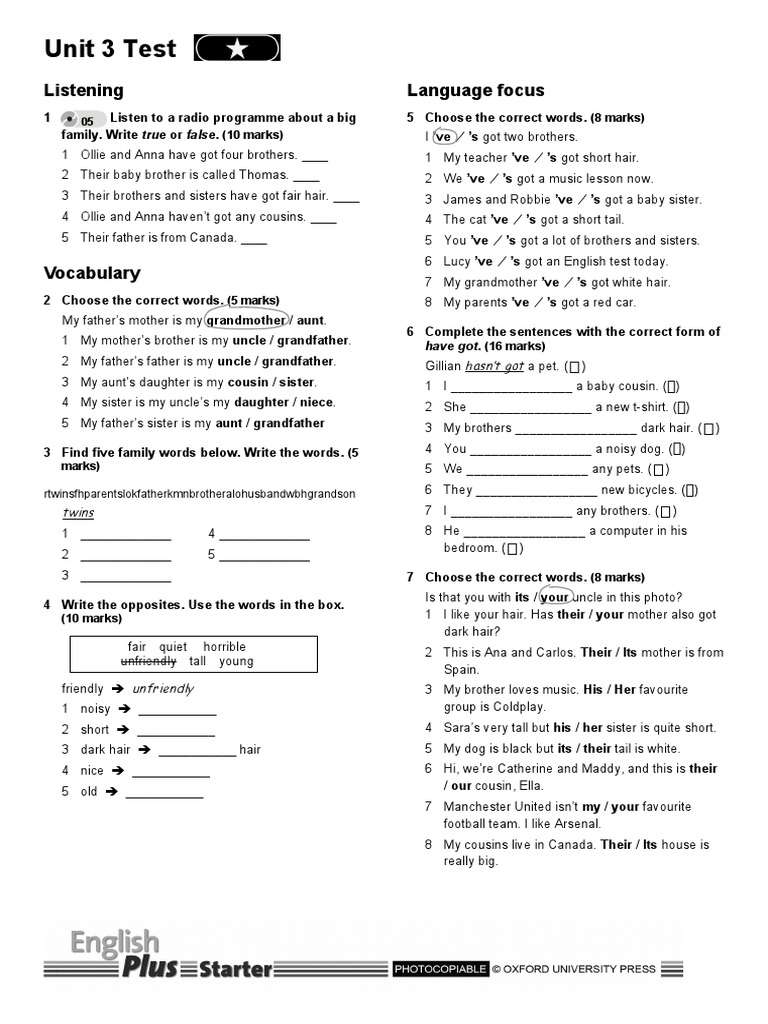 Unit 3 Test: Listening Language Focus | PDF