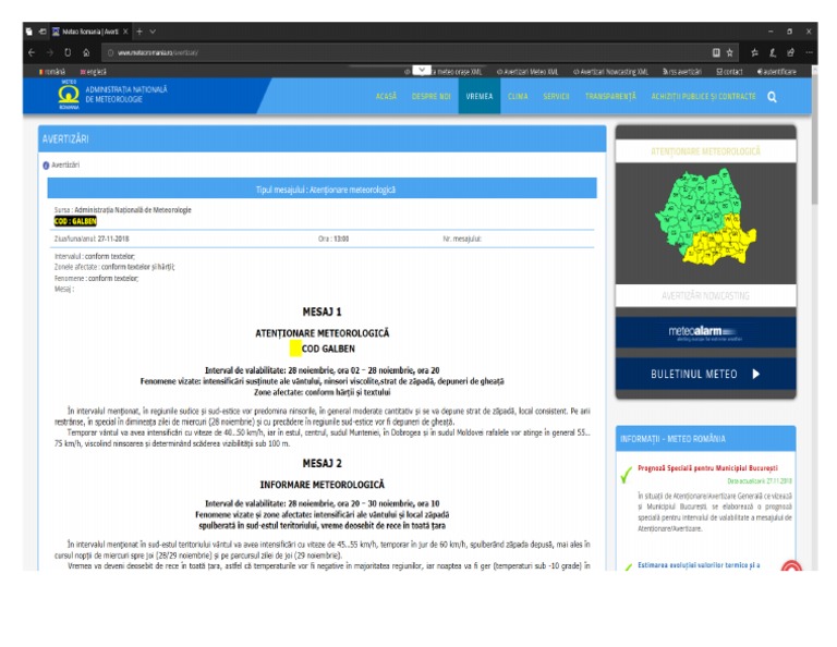Avertizare INMH | PDF