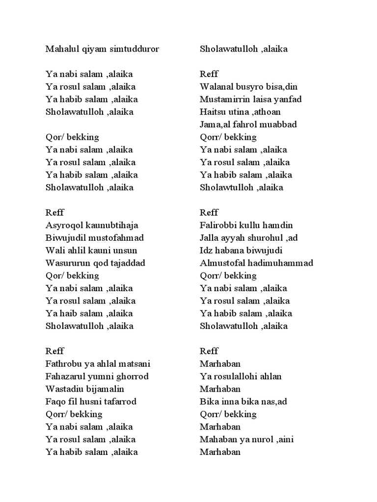 Mahalul Qiyam Simtudduror | PDF | Islamic Belief And Doctrine ...