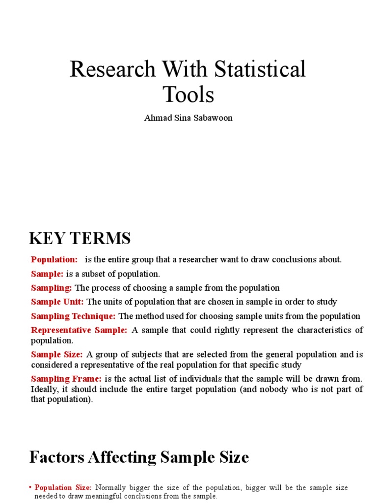 Research With Statistical Tools | PDF | Sampling (Statistics) | Confidence Interval