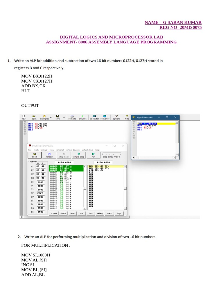 DLM Micro 8086 Lab | PDF | Computer Programming | Computing