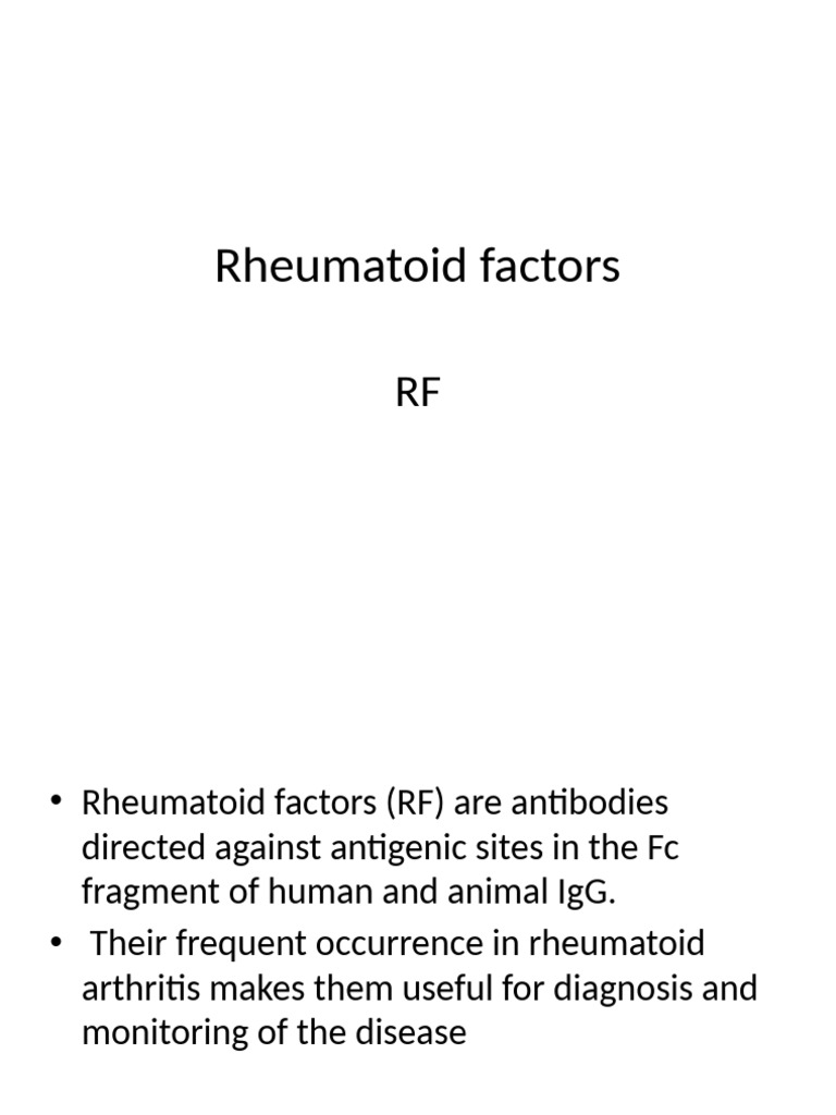 Rheumatoid Factors | PDF | Blood | Immunology