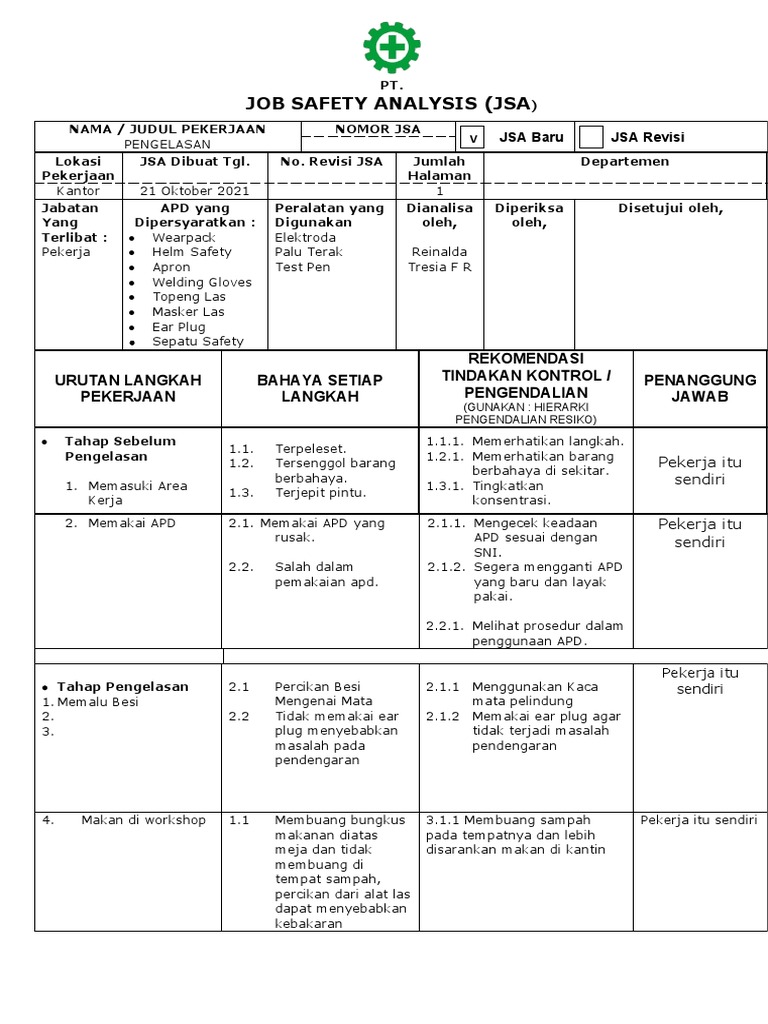 JSA Pengelasan | PDF