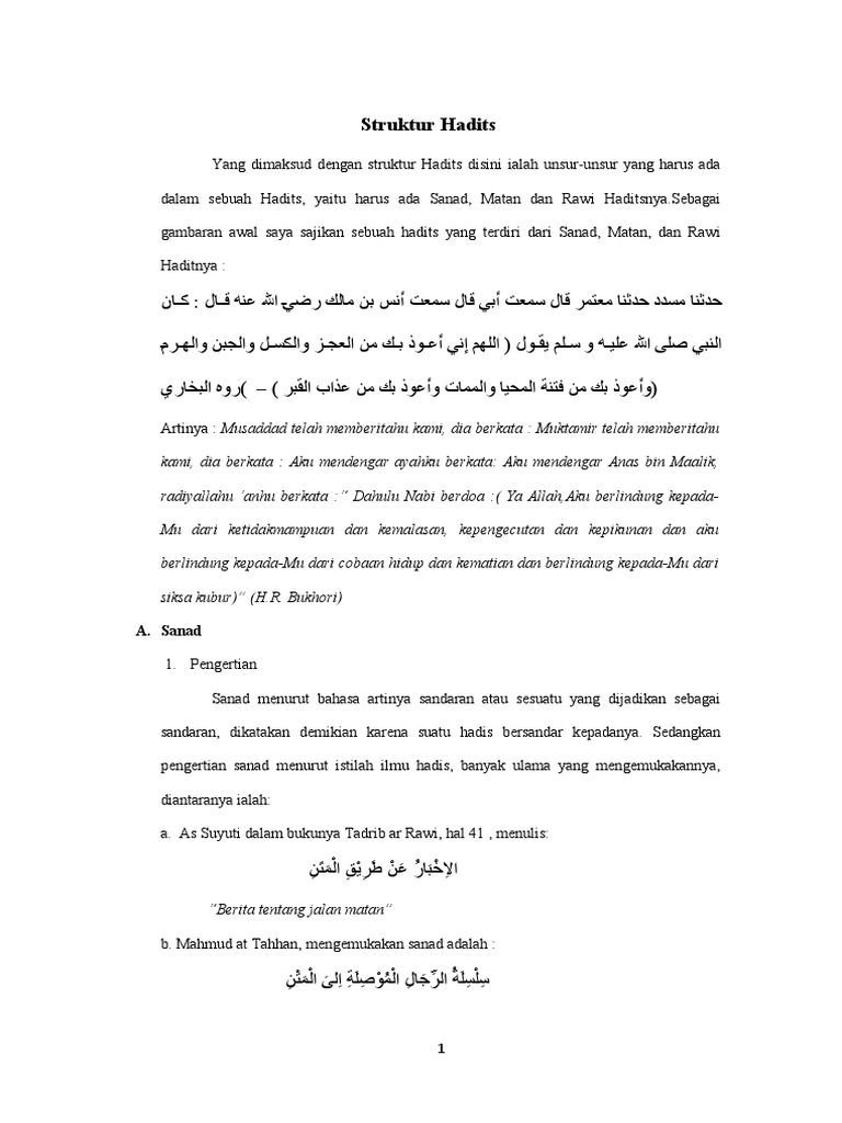 Struktur Dasar Hadits Islam | PDF