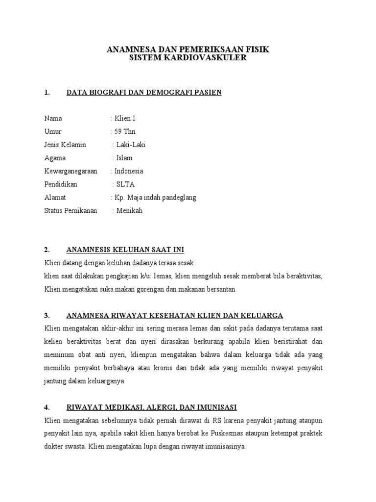 Anamnesis Dan Pemeriksaan Fisik | PDF