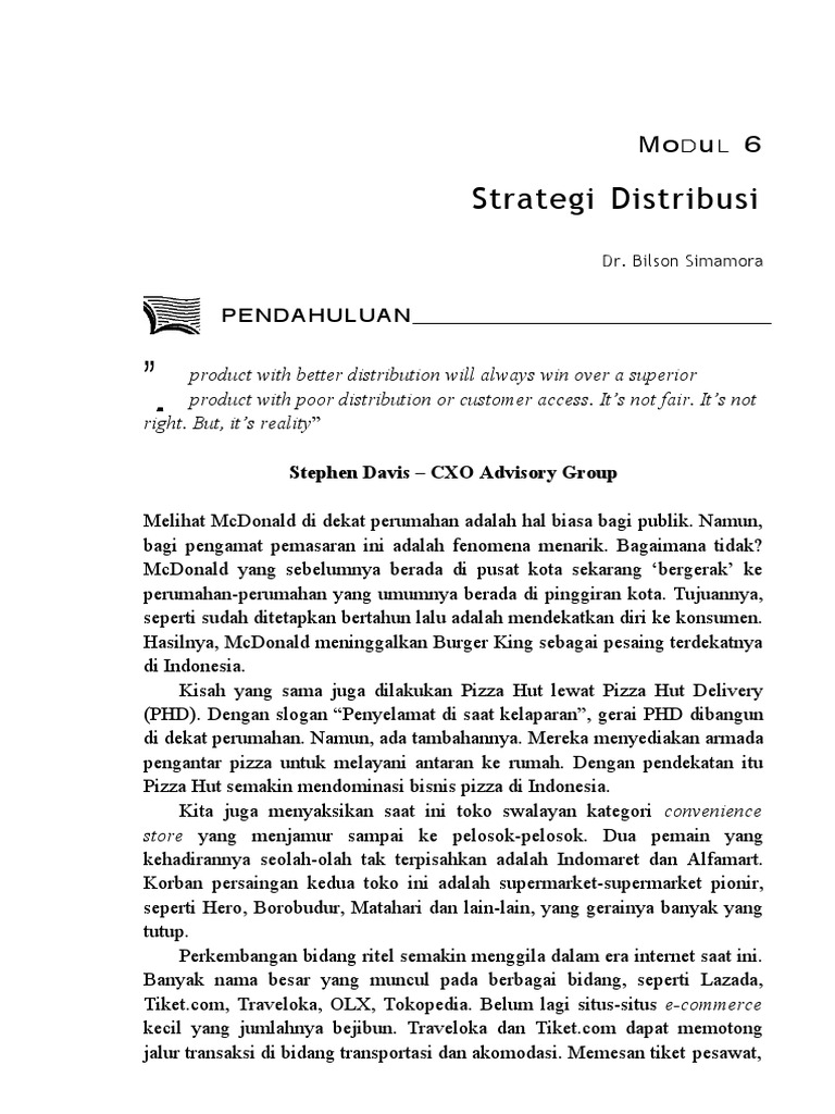 Modul 6 Strategi Distribusi | PDF | Bisnis
