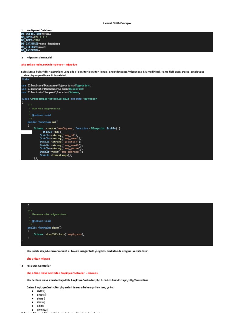 Laravel CRUD Example | PDF | Hypertext Transfer Protocol | Data