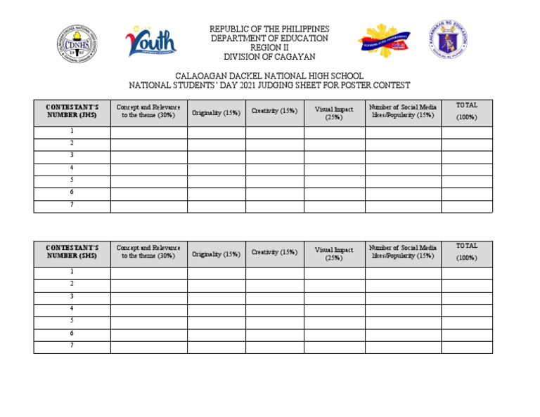 Poster Contest Judging Sheet 2021 | PDF