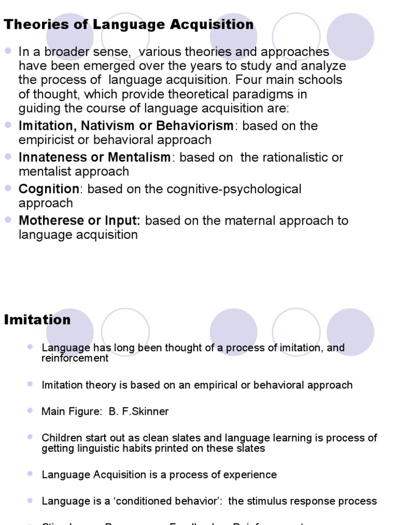 Theories of Language Acquisition 1 1225480010904742 8 | PDF | Language ...