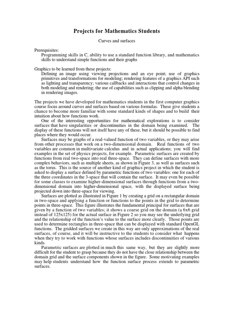 Math Projects | PDF | Function (Mathematics) | Curve