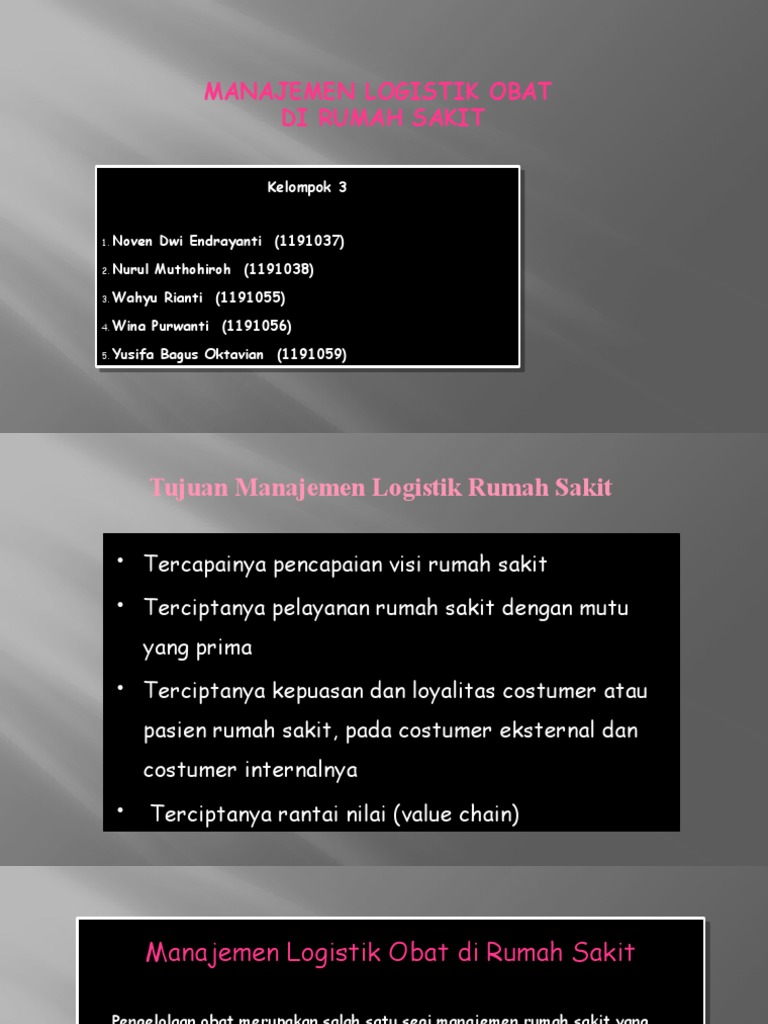 Manajemen Logistik Obat Di Rumah Sakit | PDF