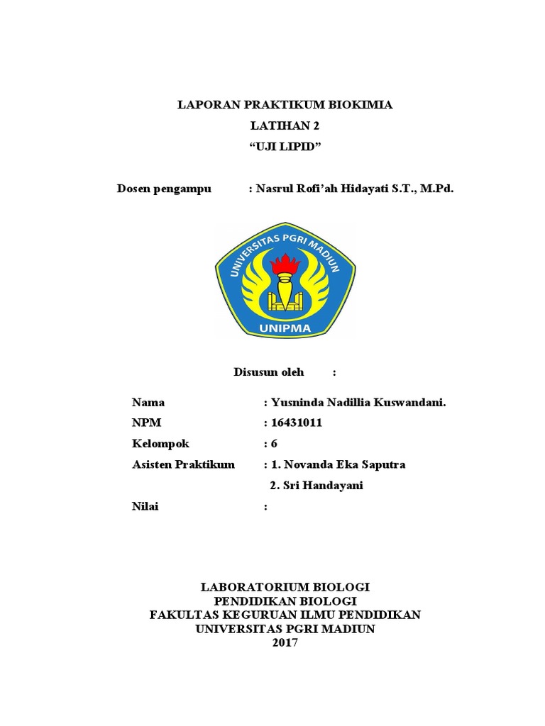 Laporan Praktikum Biokimia Lemak | PDF | Kesehatan Holistik | Sains & Matematika
