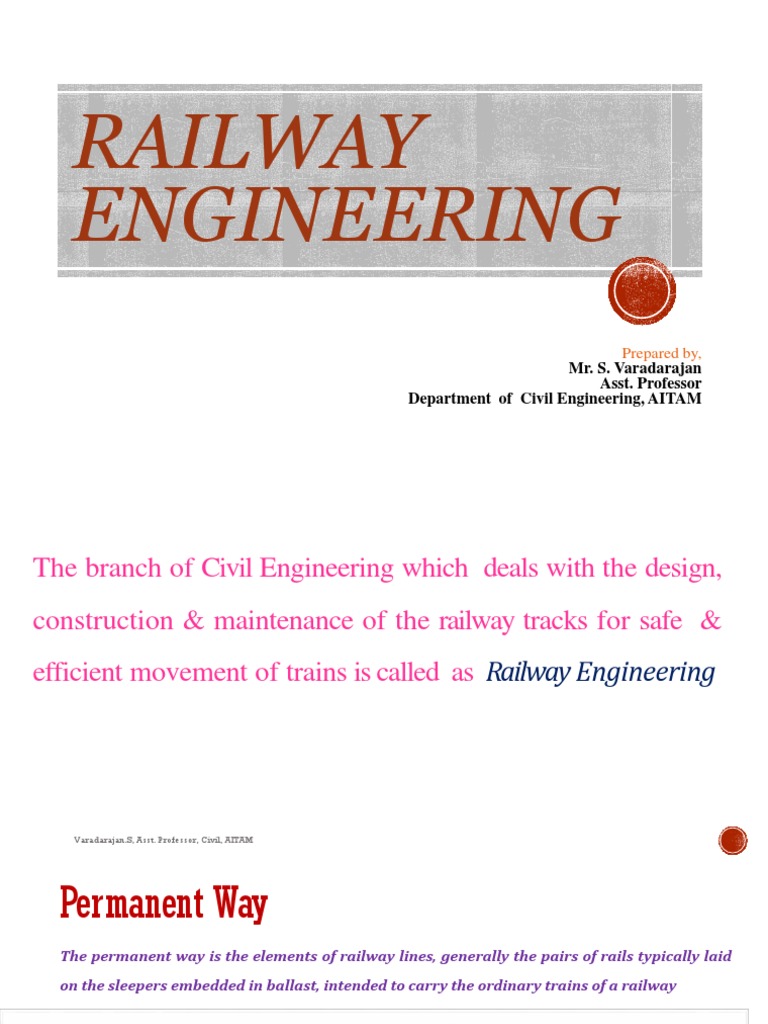 C1 RAILWAY ENGINEERING Rajan | PDF | Track (Rail Transport) | Rail ...