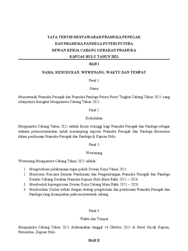 Tata Tertib Musppanitra Dan Agenda Sidang | PDF