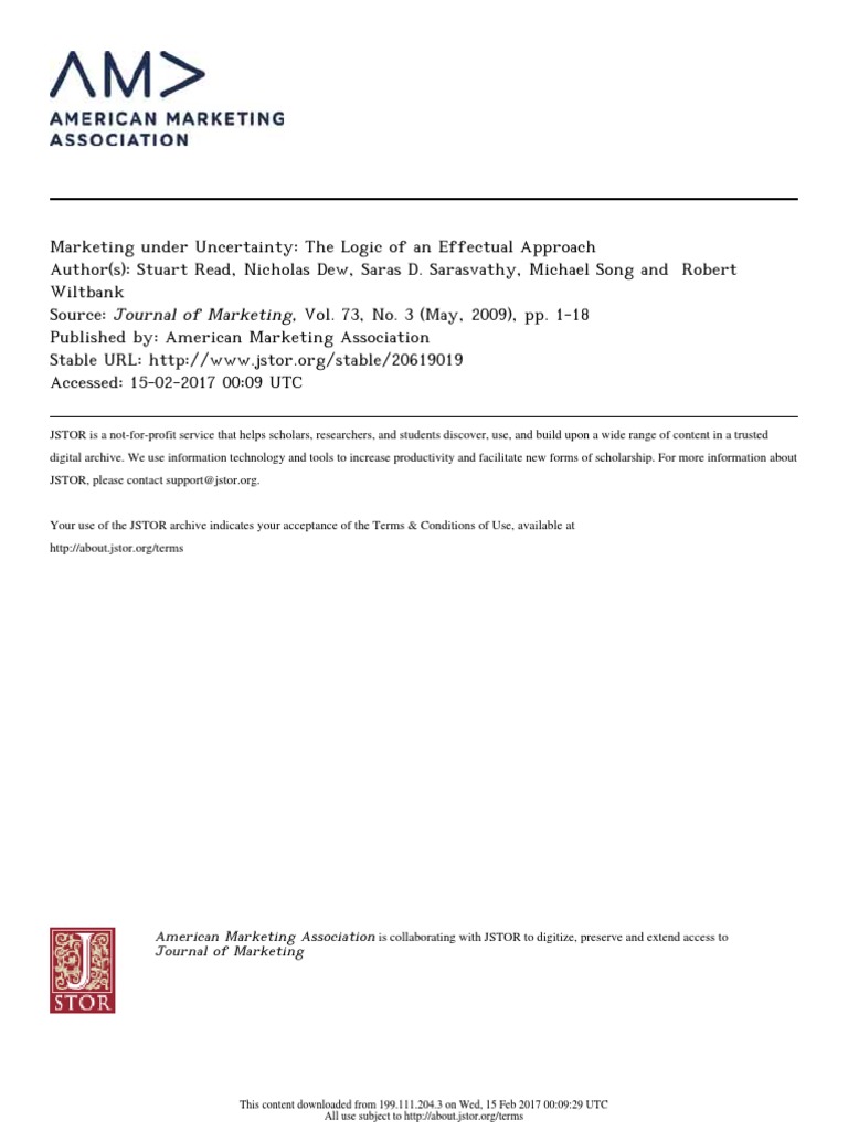 Marketing Under Uncertainty | PDF | Expert | Entrepreneurship