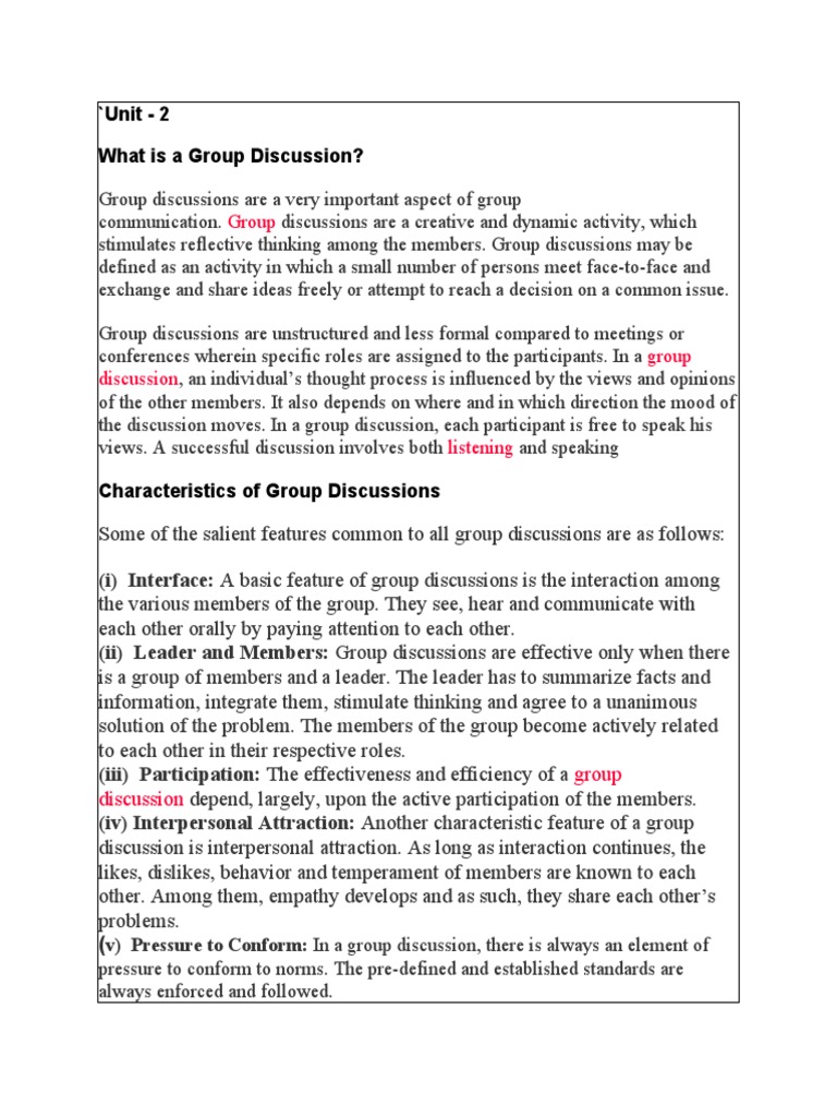 Understanding Group Discussions | PDF | Interview | Leadership