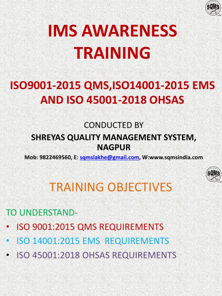 IMS Awareness Training Overview | PDF | Risk | Emergency Management