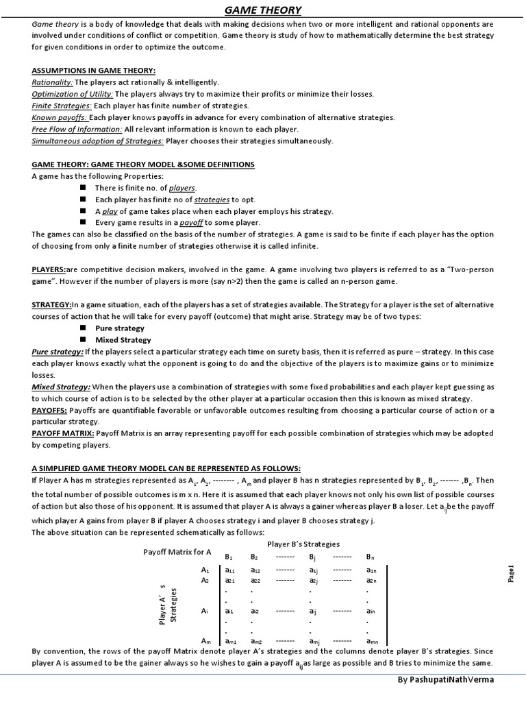 Game Theory | PDF | Game Theory | Quantitative Research