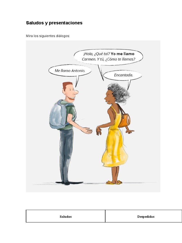 Saludos y Presentaciones en Español | PDF | Verbo | Plural