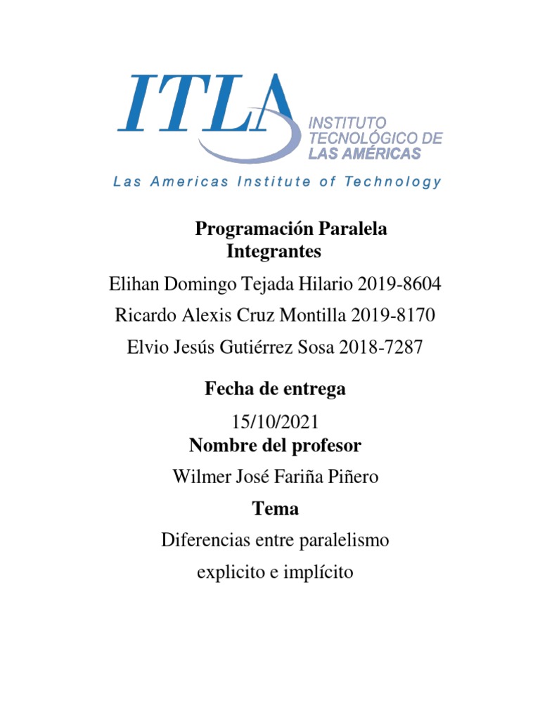 Programación Paralela Tarea 0807 Pdf 