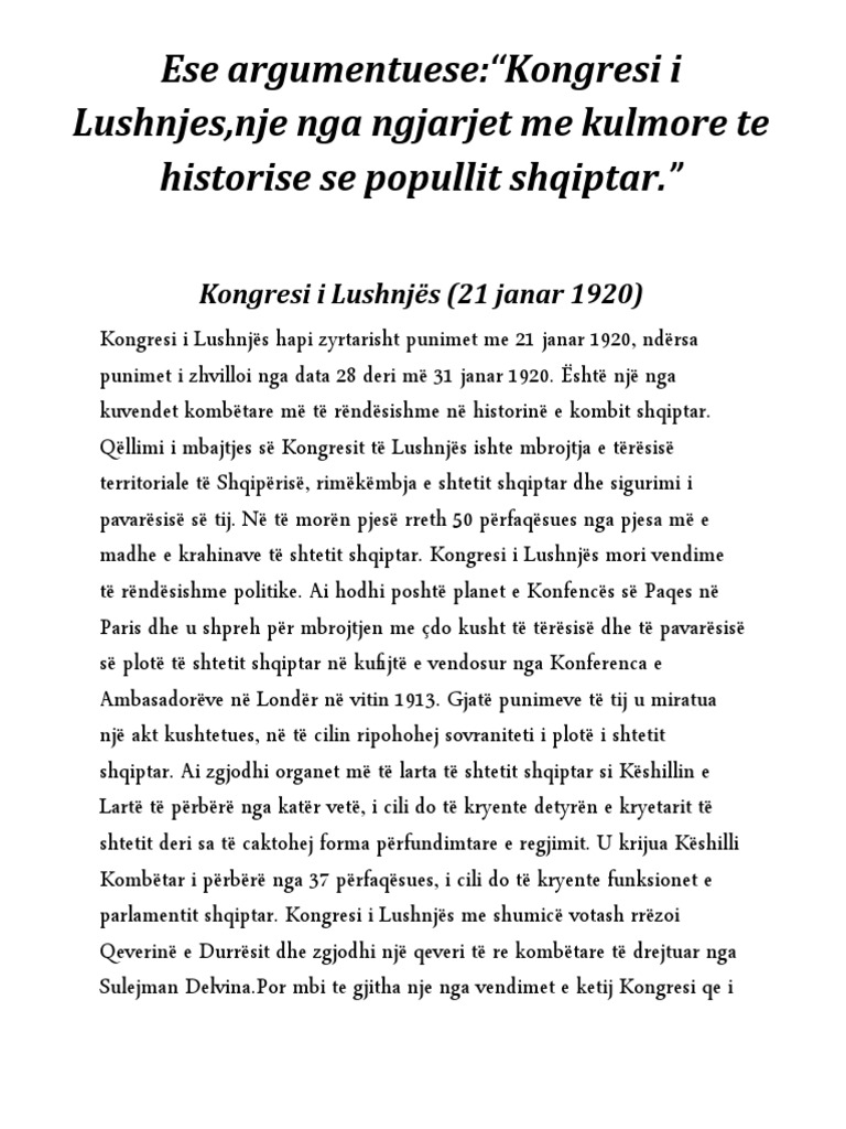 Kongresi I Lushnjes | PDF