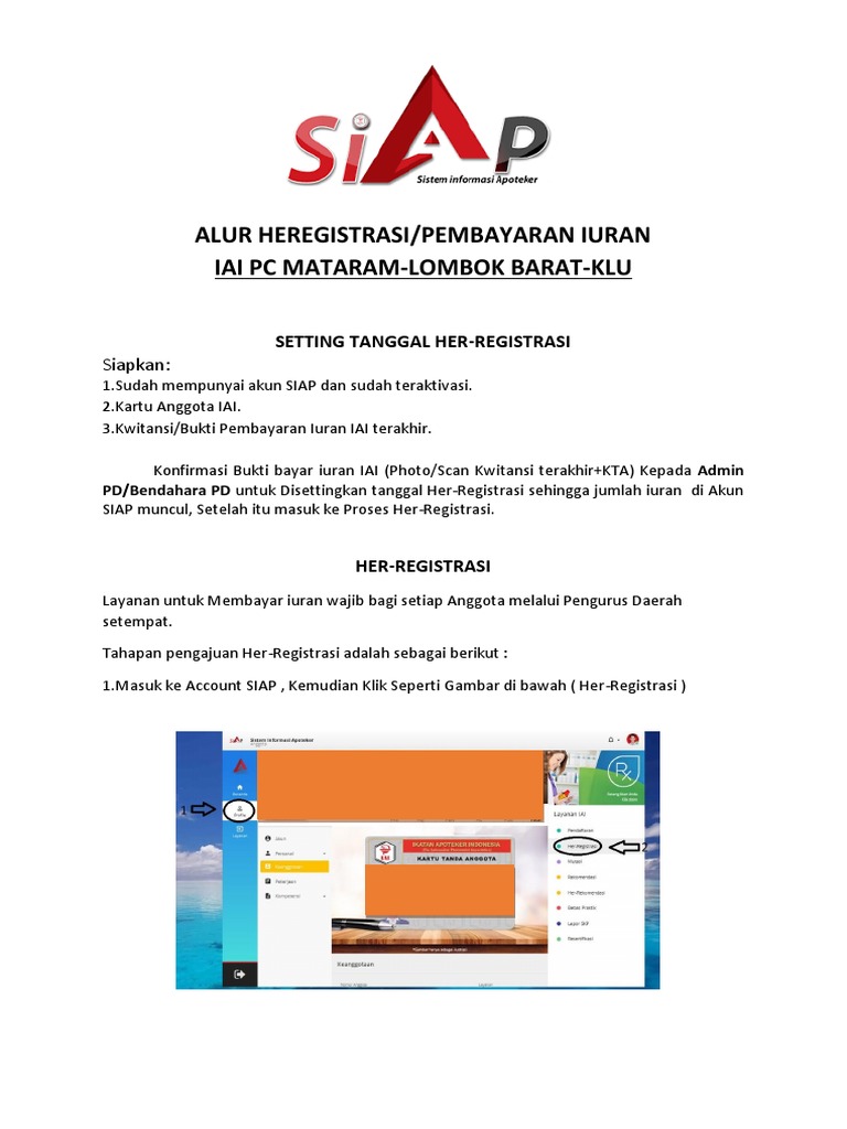 Cara Her-Registrasi SIAP IAI NTB | PDF