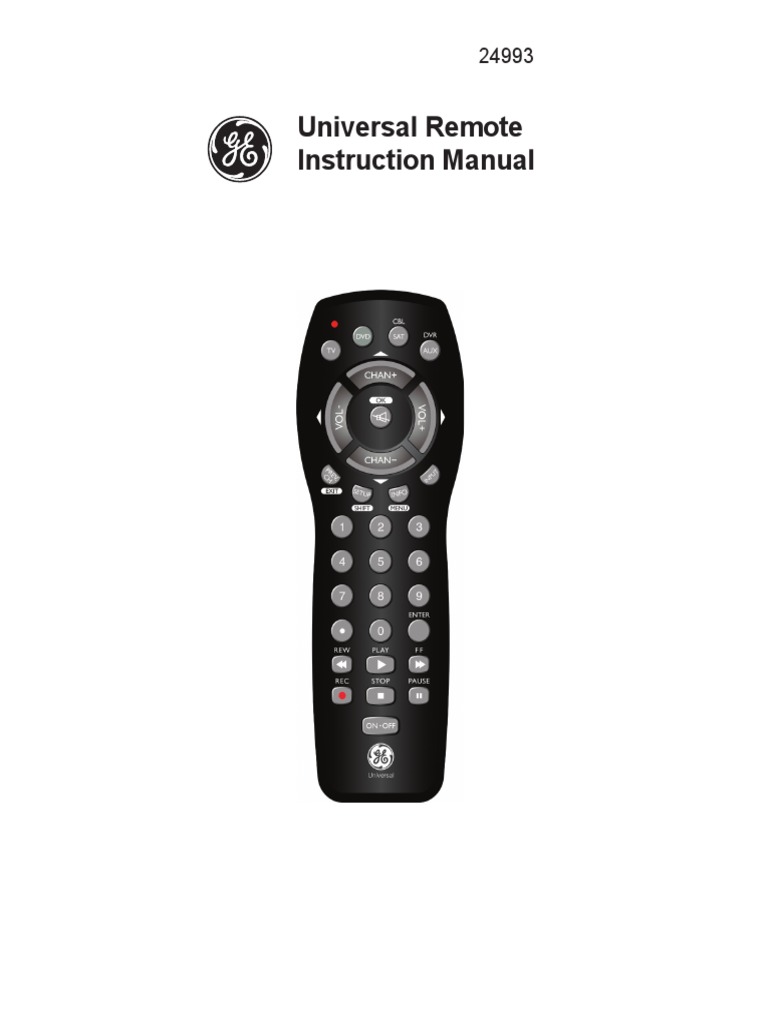 Universal Remote Instruction Manual | PDF | Menu (Computing) | Digital ...