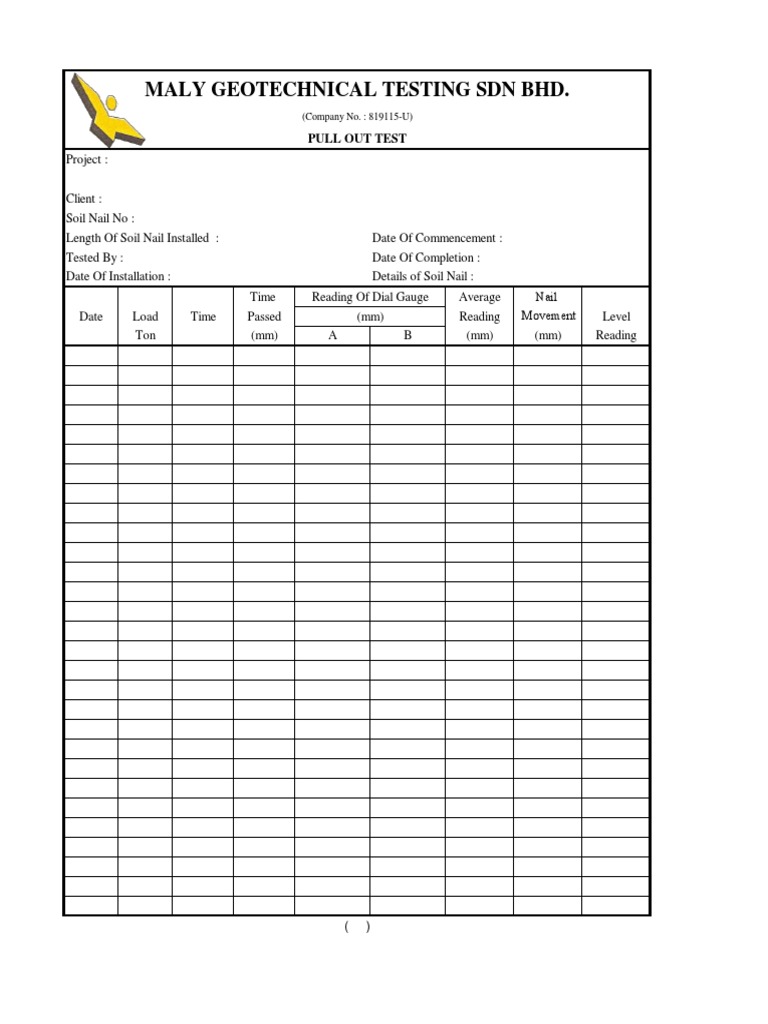 10.3 Pull Out Test - 2 Dial Gauges | PDF