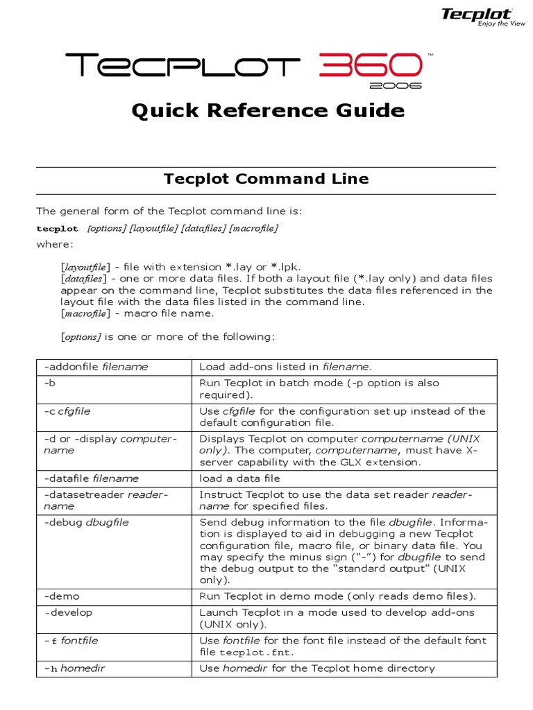 Guia para Uso de Tecplot | PDF | Command Line Interface | Computer File