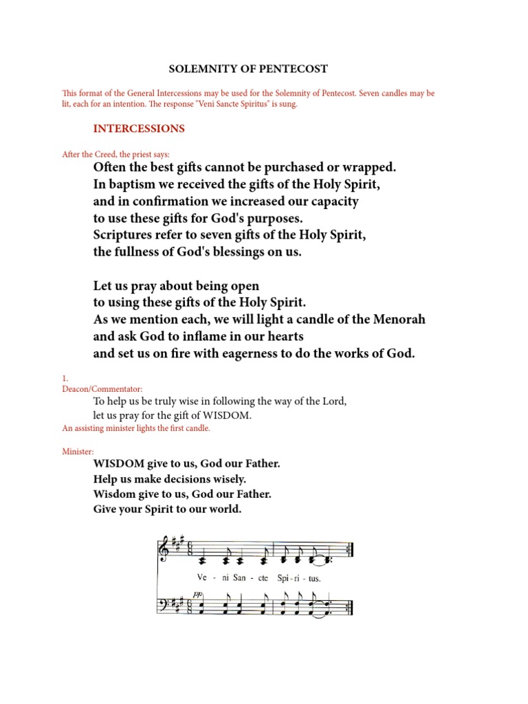 General Intercessions-Pentecost 1 | PDF | Lord's Prayer | Pentecost