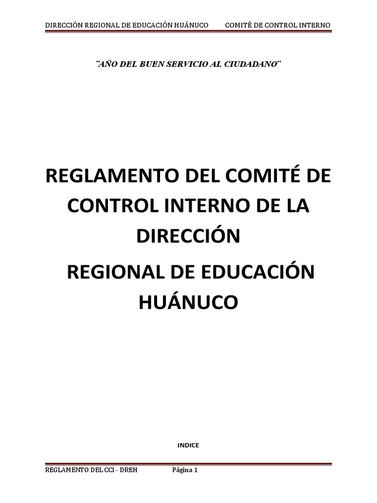 Reglamento Del Cci - Dre Huanuco - Modificado | PDF | Presupuesto | Estado (política)