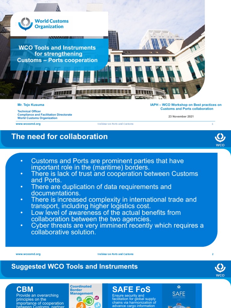 Introduction - WCO Tools and Instruments For Enhancing Customs Ports Collaboration | PDF ...