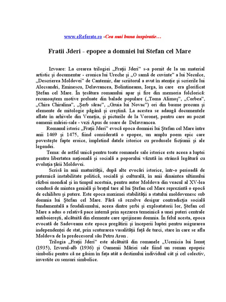 Fratii Jderi Rezumat | PDF
