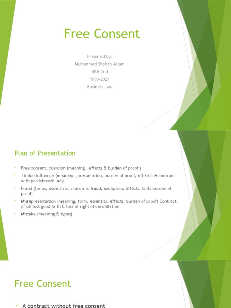 Understanding Free Consent in Business Law | PDF | Misrepresentation ...