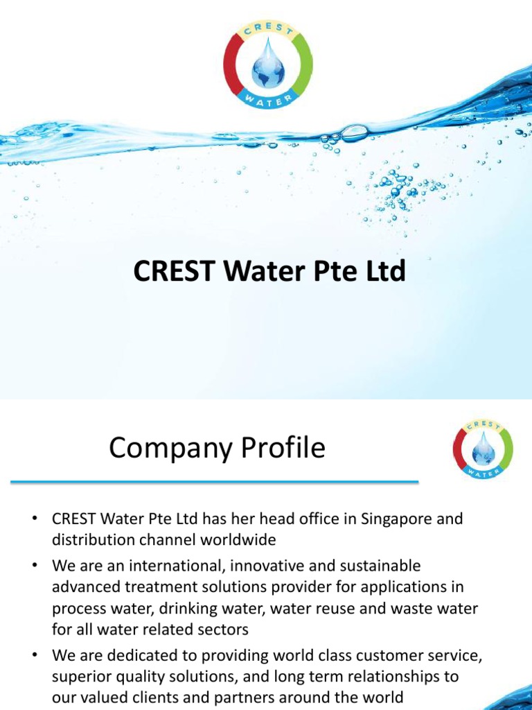 CREST Water Company Profile Final | PDF | Water | Sustainability