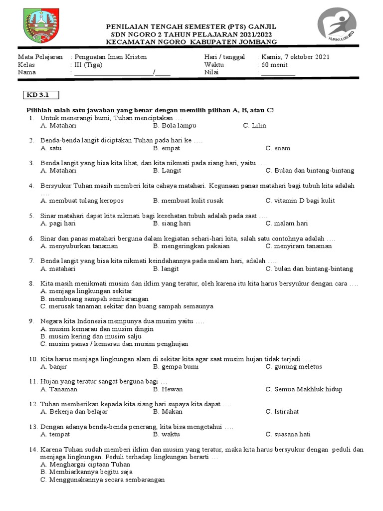 3-PIK SOAL PTS Ganjil 21-22 | PDF