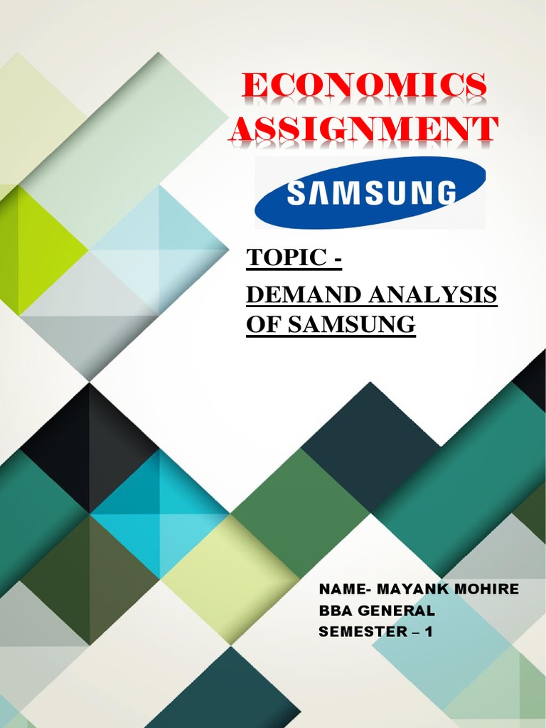 Economics Assignment: Topic - Demand Analysis of Samsung | PDF
