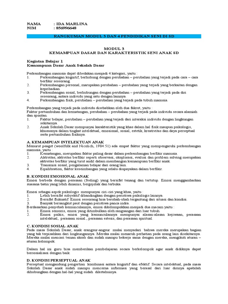 Rangkuman Modul 3-4 | PDF