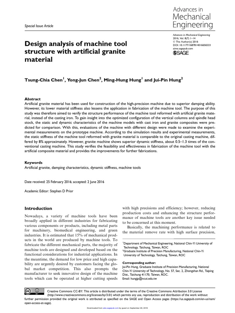 Design Analysis of Machine Tool Structure With Art | PDF | Composite ...