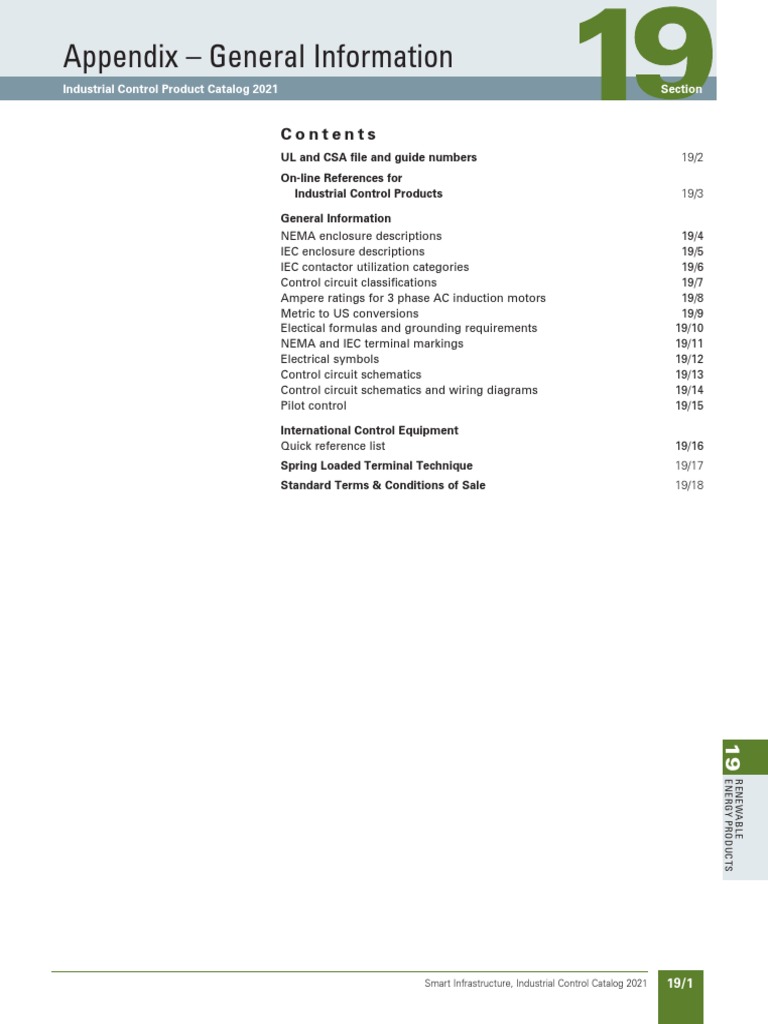 Appendix - General Information: Industrial Control Product Catalog 2021 ...