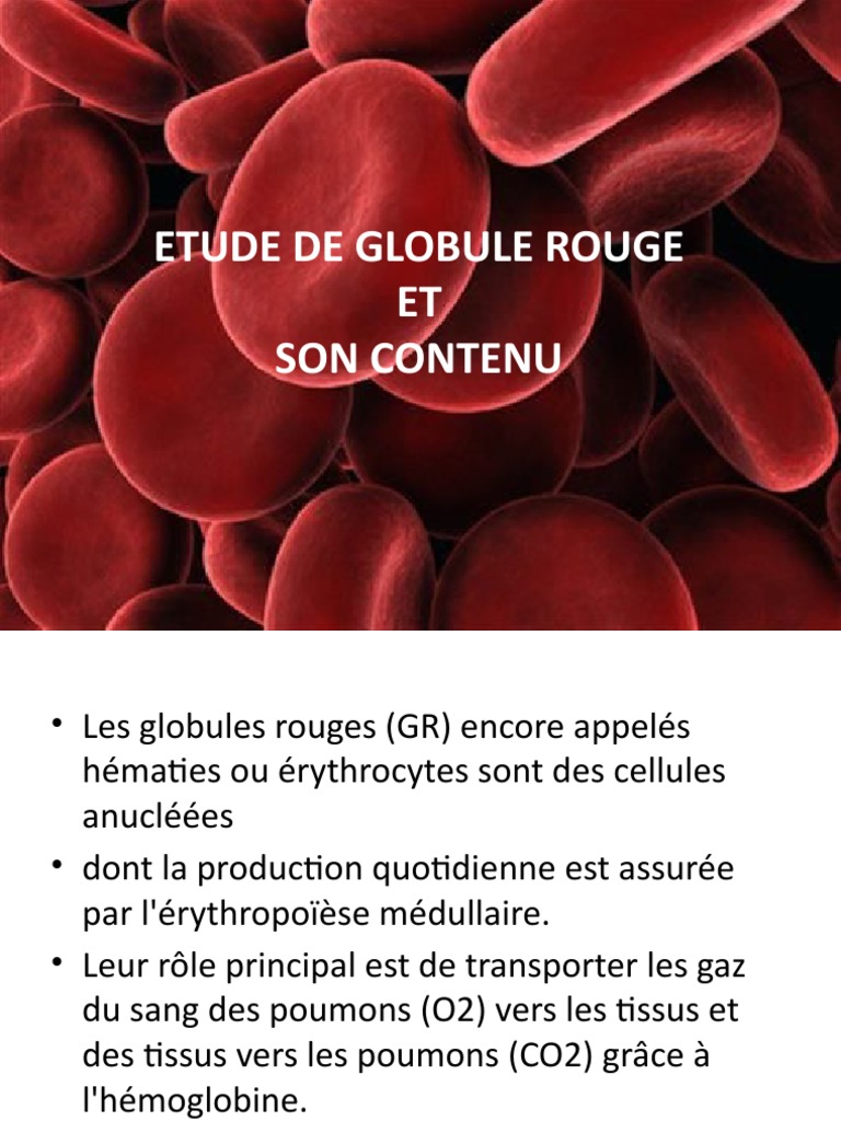Glob Rou | PDF | Globule rouge | Anémie