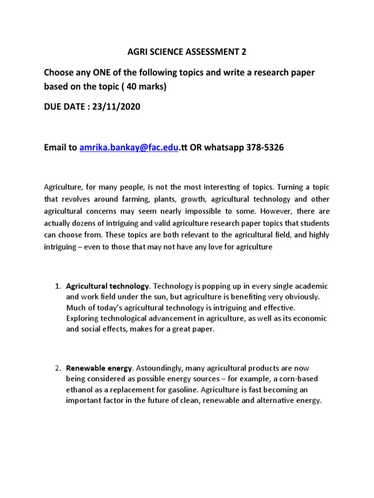 Agri Science Assessment 2 | PDF | Agriculture | Pesticide