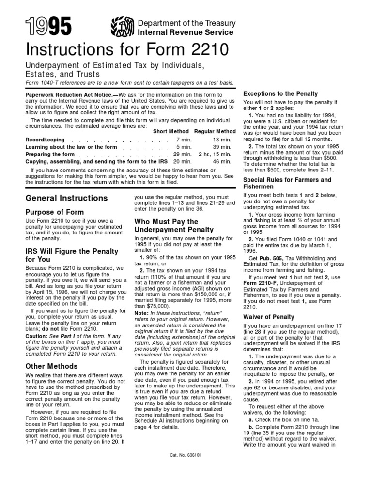 US Internal Revenue Service: I2210 - 1995 | PDF | Withholding Tax | Irs ...