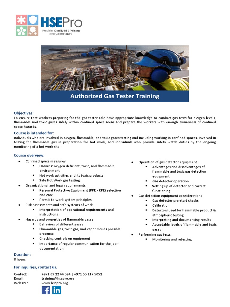 Preparing for Gas Testing in Confined Spaces: An 8-Hour Training Course ...