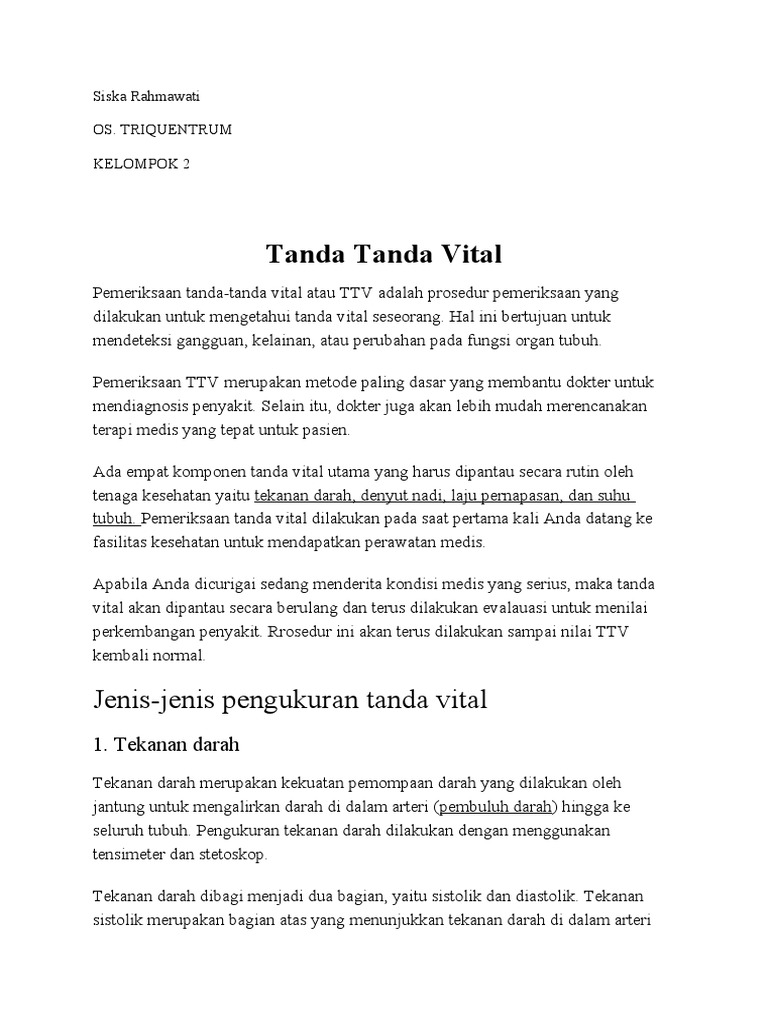 Tanda Tanda Vital | PDF