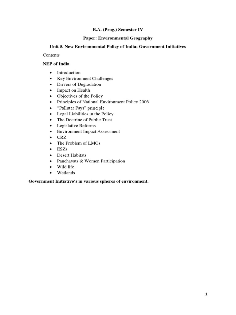 New Environmental Policy PDF | PDF | Sustainability | Genetically ...