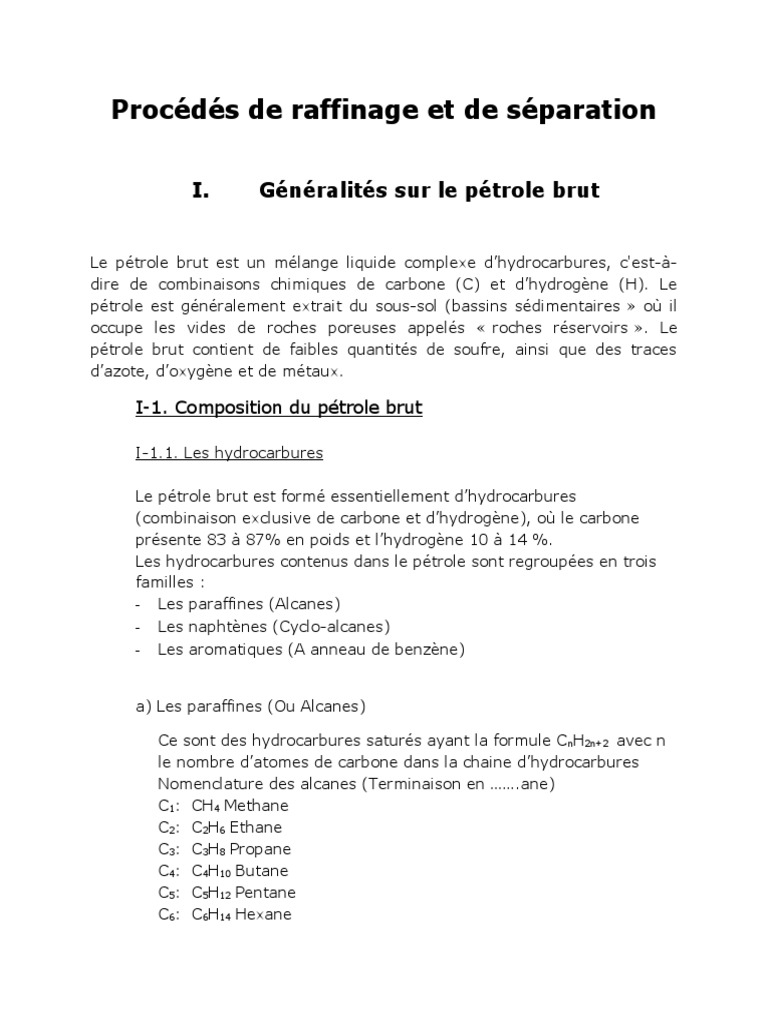 Composition et propriétés du pétrole brut | PDF | Alcane | Gaz naturel