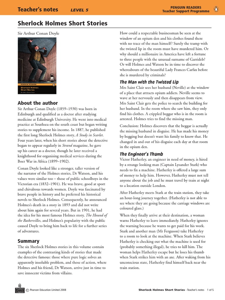 Sherlock Holmes Short Stories - Penguin Readers | PDF | Sherlock Holmes ...