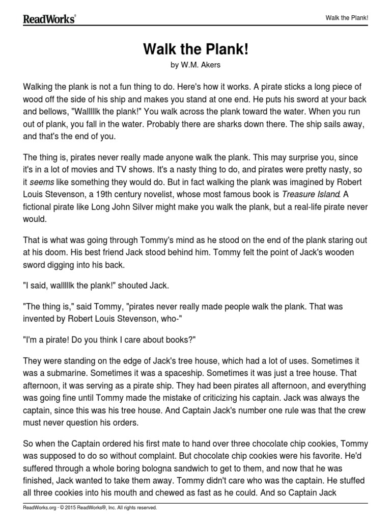 Walk The Plank Reading | PDF | Piracy