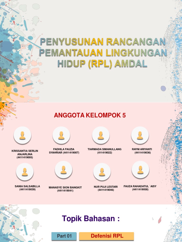 Kelompok 5 - Pedoman Penyusunan RPL AMDAL | PDF